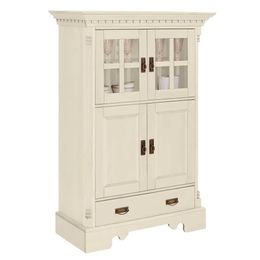 Pharao24.de Wohnzimmer Schrank in Creme Wei&szlig; Kiefer Massivholz
