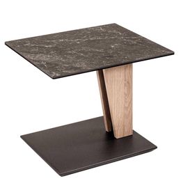 Pharao24.de 55x47 cm Beistelltisch in Wildeichefarben Keramik Oberfl&auml;che Platte