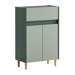 Pharao24.de Badschrank Badezimmerkommode in Graugr&uuml;n und Dunkelgr&uuml;n