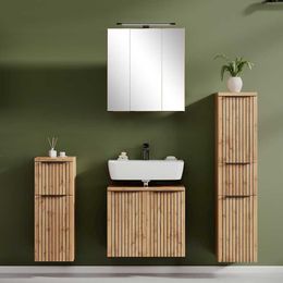 Pharao24.de Design Badezimmermoebel Made in Germany LED Beleuchtung (vierteilig)