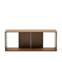 Pharao24.de Wohnzimmer Regal stapelbar in Nussbaumfarben furniert