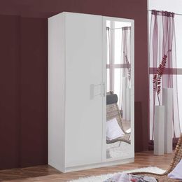 Pharao24.de Jugendkleiderschrank wei&szlig; mit Spiegelt&uuml;r Made in Germany