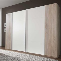 Pharao24.de XL Schlafzimmerschrank 272 cm oder 316 cm breit Eiche S&auml;gerau und Wei&szlig;