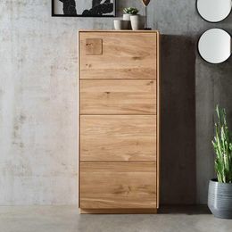 Pharao24.de Massives Wildeiche Highboard ge&ouml;lt modernem Design