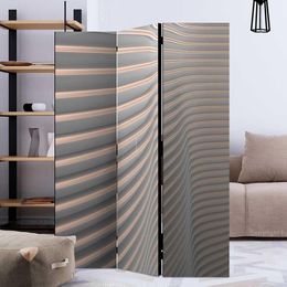 Pharao24.de Trennwand in Grau und Beige abstraktem Streifen Muster