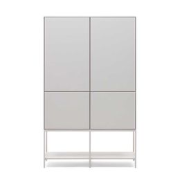 Pharao24.de Wei&szlig;es Wohnzimmer Highboard in modernem Design Dreht&uuml;ren