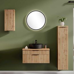 Pharao24.de Waschplatzset in modernem Design LED Beleuchtung (vierteilig)