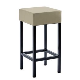 Pharao24.de K&uuml;chenhocker modern mit Microfaser Bezug Taupe
