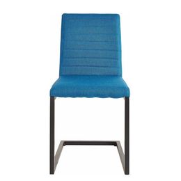 Pharao24.de Freischwinger in Petrol Webstoff modern (2er Set)