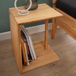 Pharao24.de Beistelltisch Nachttisch aus Wildeiche Massivholz 48 cm hoch