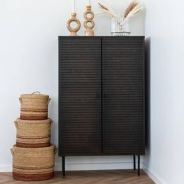 Pharao24.de Wohnzimmer Schrank Wohnzimmer Aufbewahrungsschrank 2 t&uuml;rig im Retrostil