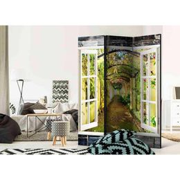 Pharao24.de Paravent mit Gartenmotiv aus Leinwand