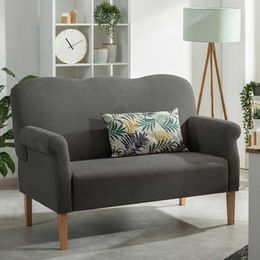 Pharao24.de Esstischcouch Anthrazit im Landhausstil 147 cm breit - 103 cm hoch