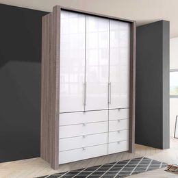 Pharao24.de Kleiderschrank Jugendzimmer 2 t&uuml;rig mit Schubladen glasbeschichtet