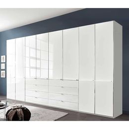 Pharao24.de Kleiderschrank Schlafzimmerschrank mit Dreht&uuml;ren Front glasbeschichtet