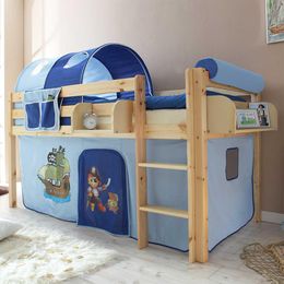 Pharao24.de Jungen Halbhochbett im Piraten Design Blau