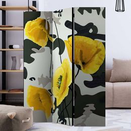 Pharao24.de Moderner Raumteiler mit Mohnblumen Motiv 3 oder 5 Elemente