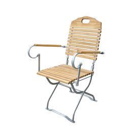 Pharao24.de Garten Klappstuhl mit Armlehne massiv