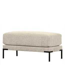 Pharao24.de Polsterhocker in Beige mit Vierfu&szlig;gestell aus Metall 44 cm Sitzh&ouml;he