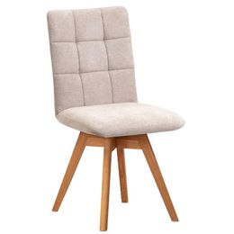 Pharao24.de Esszimmerstuhl Polsterstuhl Esszimmer in Beige aus Flockstoff (2er Set)