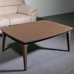 Pharao24.de Hochwertiger Retro Sofatisch mit Nussbaum furniert 120 cm breit