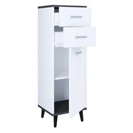 Pharao24.de Kommode Anthrazit-Wei&szlig; in modernem Design zwei Schubladen
