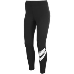 Schwarze Leggings mit gro�em Swoosh-Logo von Nike