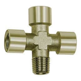 Riegler Kreuzst&uuml;ck, 3 x innen, 1 x au&szlig;en, G/R 1/4, SW 13, Messing vern. (N 255.12)