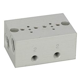 Riegler Reihengrundplatte 2-fach, M5 f&uuml;r Mini-Magnetventile 15 mm (1099.02)