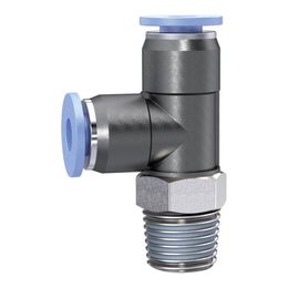 Riegler T-Steckverschraubung &raquo;Blaue Serie&laquo; mini, L-Form, drehbar, R 1/8, 130.018-4M)