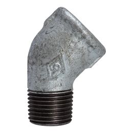 Riegler Winkel 121, 45 &deg;, IG/AG, Rp/R 1/2, schwarzer Temperguss feuerverz. (TFW 121-12)