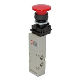 Riegler 5/2-Wegeventil, manuell, Pilztaster, monostabil, G 1/8 (515.611)