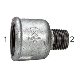 Riegler Reduziermuffe 246, IG/AG, Rp 2, R 1 1/4, schwarzer Temperguss (TFM 246-20114)