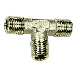 Riegler T-St&uuml;ck, au&szlig;en/au&szlig;en/au&szlig;en, R 1/2, SW 21, Messing vernickelt (N 254.05)