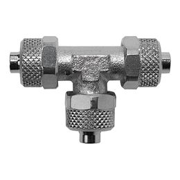 Riegler T-Verbinder &raquo;value line&laquo;, f&uuml;r Schlauch 12/10, Messing vernickelt (14.800-12-E)