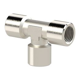 Riegler T-St&uuml;ck, innen/innen/innen, G 1/2, SW 21, Messing vernickelt (N 254.39)