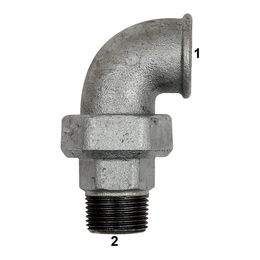 Riegler Verschraubung Bogen 98 IG/AG, Rp 1 1/2, R 1 1/2, schw. Temperguss (TFV 98-112)