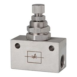 Riegler Drosselventil, Blockform, Edelstahl 1.4404, G 1/8, PN max. 10 bar (ES 225.53)