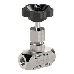 Riegler Nadelventil, Edelstahl 1.4571, G 1/4, DN 5, PN max. 400 bar (240.82 ES)