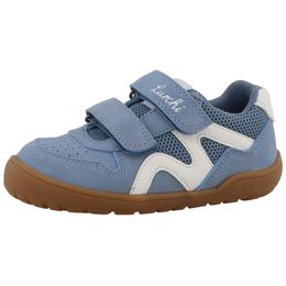 Barfu&szlig;schuh Lurchi "Jamin, Barefoot", Kinder, Gr. 30, hellblau, wei&szlig;, Lederimitat, Textil, Veloursleder, Schuhe Barfu&szlig;schuh, Klettschuh, Freizeitschuh, Gr&ouml;&szlig;enschablone zum Download