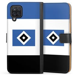 DeinDesign Galaxy A12 Handy Klapph&uuml;lle Handyh&uuml;lle aus Kunst Leder schwarz Flip Case Hamburger Sv Bundesliga Official Licensed Product Sideflip mit langer Lasche