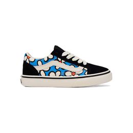 Vans Leder-Sneakers "Old Skool" in Wei&szlig;/ Blau/ Schwarz - 52% | Gr&ouml;&szlig;e 34 | Kindersneakers
