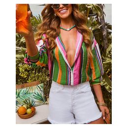 Milan Kiss Bluse in Gr&uuml;n/ Pink - 63% | Gr&ouml;&szlig;e M | Damen-blusen