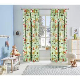 Verdunkelungsvorhang OTTO HOME "Waldtiere" Gr. 1, gr&uuml;n, B:130cm H:145cm, Polyester, Gardinen, bedruckt, blickdicht, verschiedene Gr&ouml;&szlig;en
