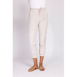 Stoffhose Zhrill "FINNA Cargohose", Damen, Gr. XL, N-Gr, sand, Web, Obermaterial: 67% Baumwolle, 30% Lyocell, 3% Elasthan, unifarben, schmal 3/4-L&auml;nge, Hosen Stoffhose, Sommerhose im Cargo-Style, 3/4-L&auml;nge, Slim Fit