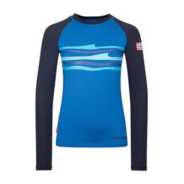 Trollkids Badeshirt "Haukland" in Dunkelblau/ Blau - 39% | Gr&ouml;&szlig;e 140 | Kinder-bademode