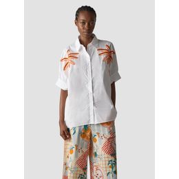 Klassische Bluse Lecomte "Bluse", Damen, Gr. 40, wei&szlig;, 100%Baumwolle, unifarben, bequem, Blusen Bluse