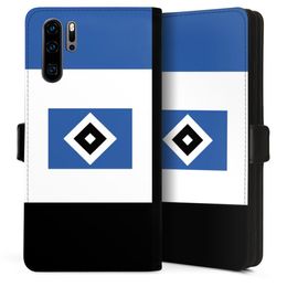 DeinDesign Huawei P30 Pro Handy Klapph&uuml;lle Handyh&uuml;lle aus Kunst Leder schwarz Flip Case Hamburger Sv Bundesliga Official Licensed Product Sideflip mit langer 