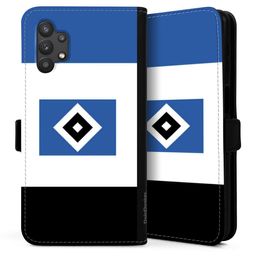 DeinDesign Galaxy A32 5G Handy Klapph&uuml;lle Handyh&uuml;lle aus Kunst Leder schwarz Flip Case Bundesliga Official Licensed Product Hamburger Sv Sideflip mit langer 