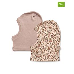 Wheat 2er-Set: Woll-Schlupfm&uuml;tzen ''Kim'' in Beige/ Rosa - 14% | Gr&ouml;&szlig;e 54-55 cm | Kindermuetzen